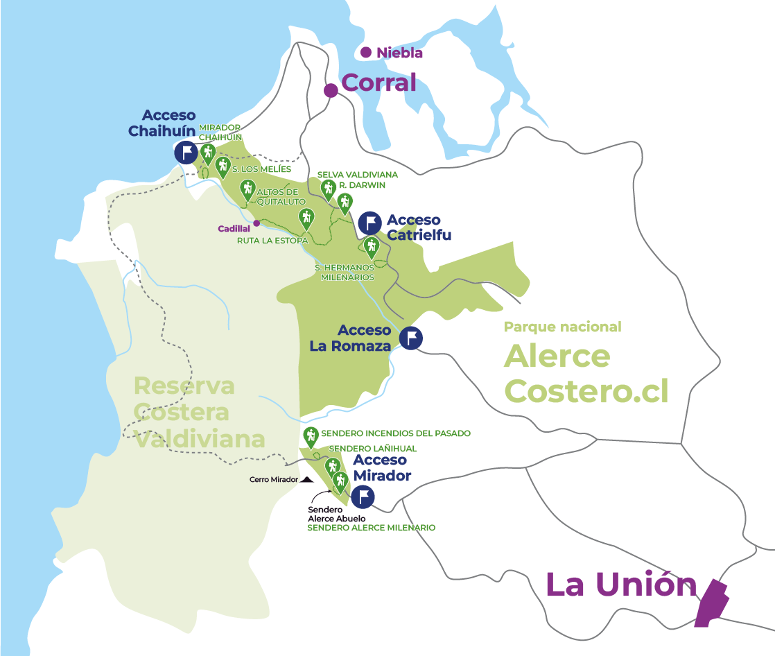 Mapa - Parque Nacional Alerce Costero